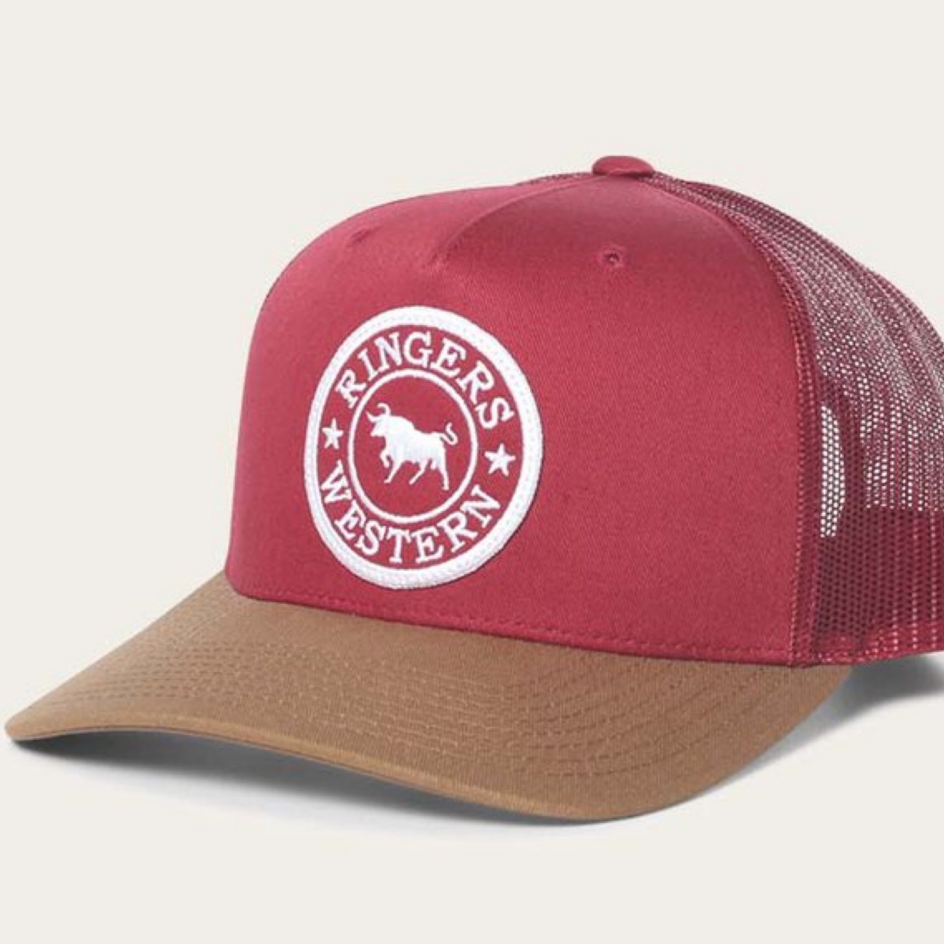 Ringers Trucker Cap - Burgundy & Clay with White & Burgundy Patch ...